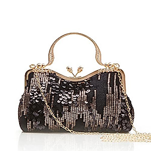 BABEYOND Women's Sparkly Clutch Evening Bags Velvet Sequins Purse for 1920s Gatsby Party Prom Wedding Accessories