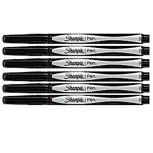 Sharpie Pen Fine Point Pen, 6 Black Pens (1742663)