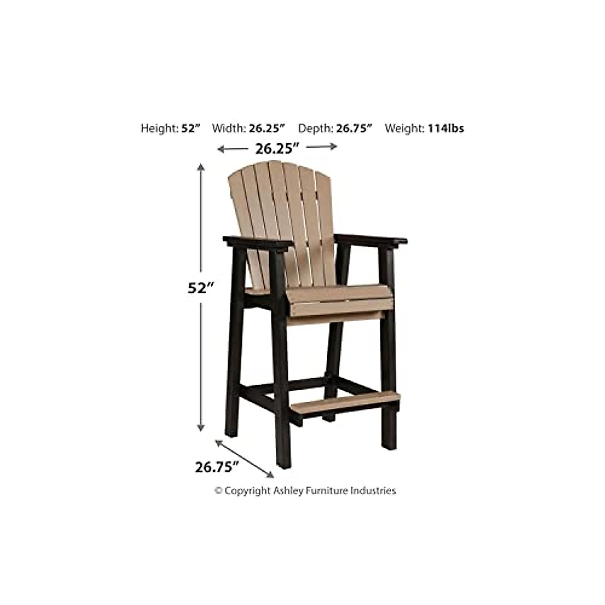 Signature Design by Ashley Fairen Trail 30" Outdoor Barstool, 2 Count, Black & Brown