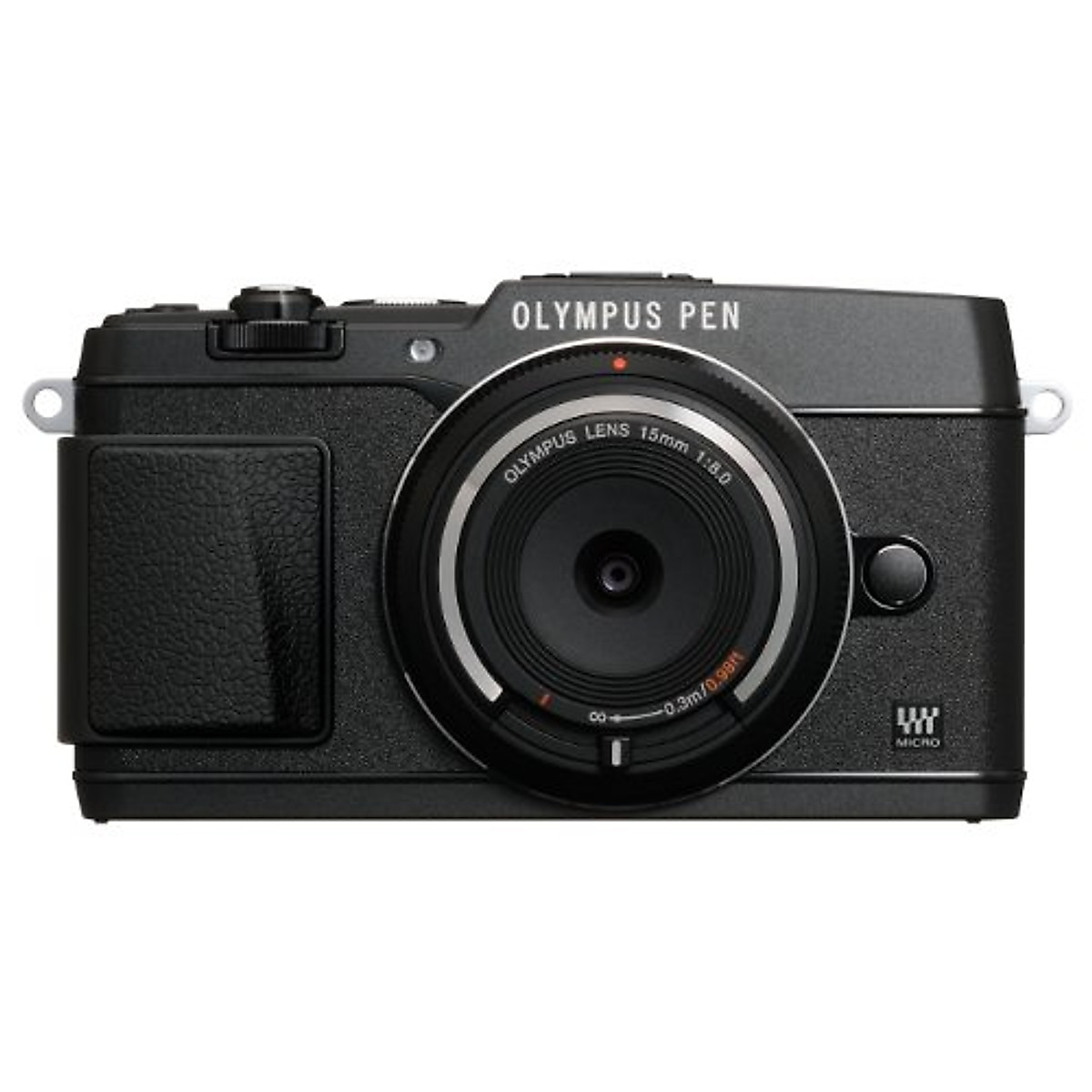 Olympus E-P5 16.1MP Mirrorless Digital Camera with 3-Inch LCD- 15mm body cap lens BCL-1580 set (Black) - International Version (No Warranty)