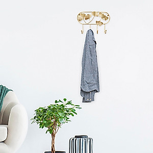 Homoyoyo Metal Wall Hook Ginkgo Leaf Decorative Vintage Coat Hooks Entryway Key Hook for Coat Hat Towel Rack Purse Key Bag Bathroom Bedroom Entryway Decor