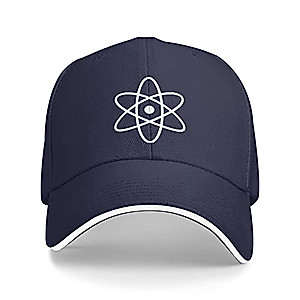 Retro Atomic Atom Symbol Sandwich Cap Outdoor Leisure Adjustable Baseball Hip Hop Cap Unisex Black