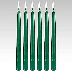 10" Unscented Solid Color Dripless Taper Candles (Set of 12) - Premium Quality Wax - Home Decor, Wedding, Parties and Special Occasions (Hunter Green)