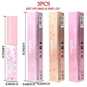 BINGBRUSH 3 Pcs Color Changing Lip Gloss lipstick, Pink Magic Mood Lip Oil Tinted,Temperature Color Change Lip Stain Lip Balm, Longlasting Lips Will Not Dry Out