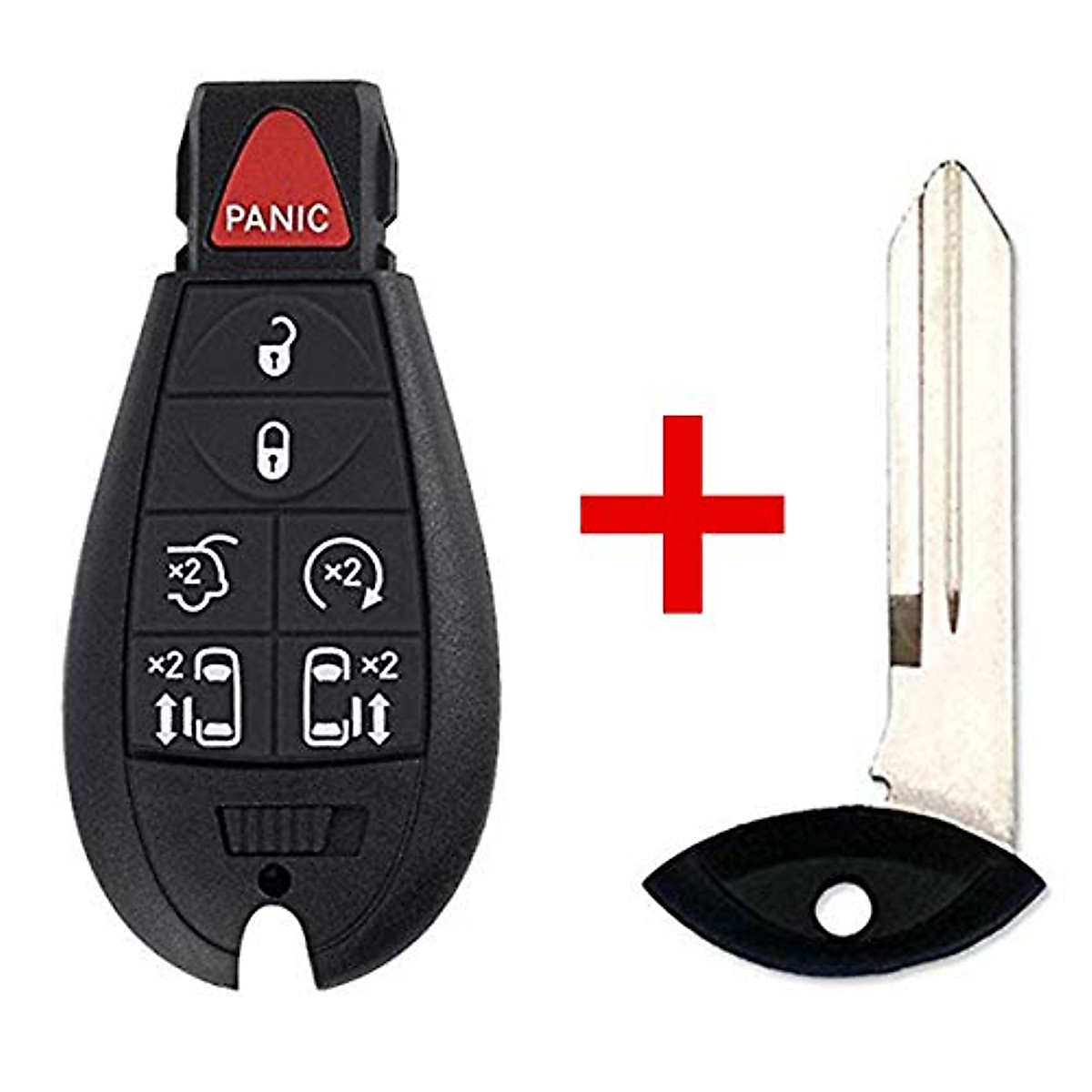 KAWIHEN Key Fob Case Replacement for Town and Country Dodge Grand Caravan IYZ-C01C M3N5WY783X 56046708AB 56046708AE(Just a Case)