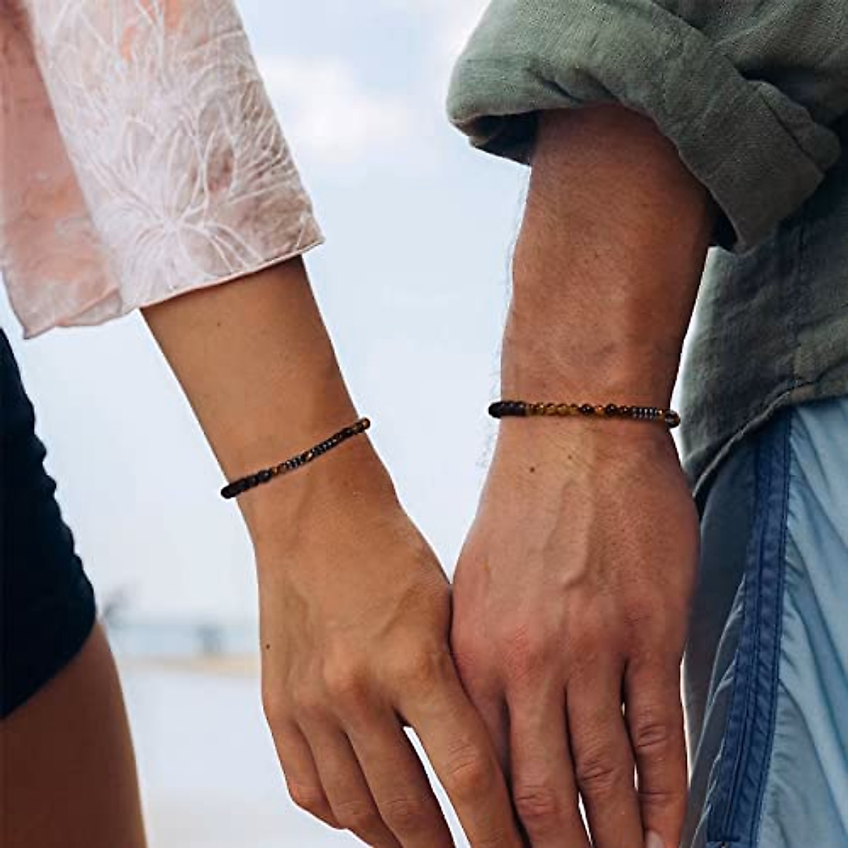 Believe Bracelets Morse Code Bracelets Gifts, Tiger Eye Beads Lava Rock Bracelets Morse Code Bracelets for Women Best Friend Friendship Gifts Inspirational Funny Birthday Gifts for Women Teen Girls