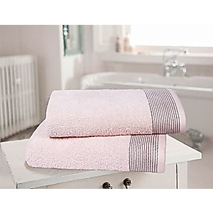 BELIZZI HOME Ultra Soft 2 Pack Oversized Bath Towel Set 28x55 inches, 100% Cotton Large Bath Towels, Ultra Absorbant Compact Quickdry & Lightweight Towel, Ideal for Gym Travel Camp Pool - Pink