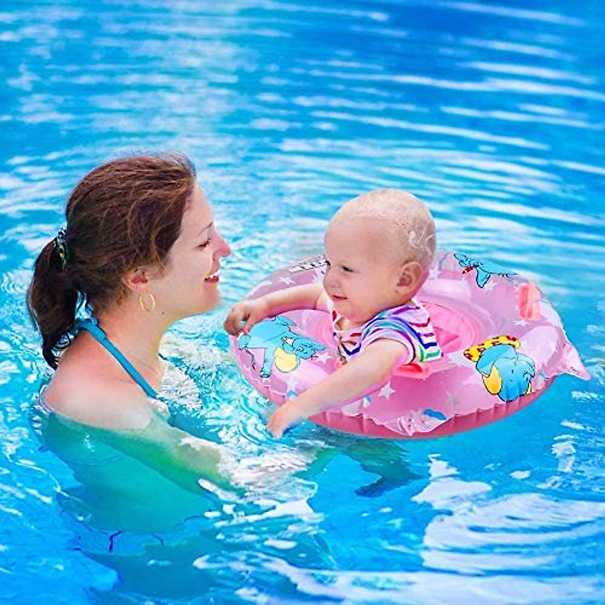 Walsai Baby Swimming Float, Inflatable Swimming Ring with Float Seat for 6 Months-6 Years Children (Pink)
