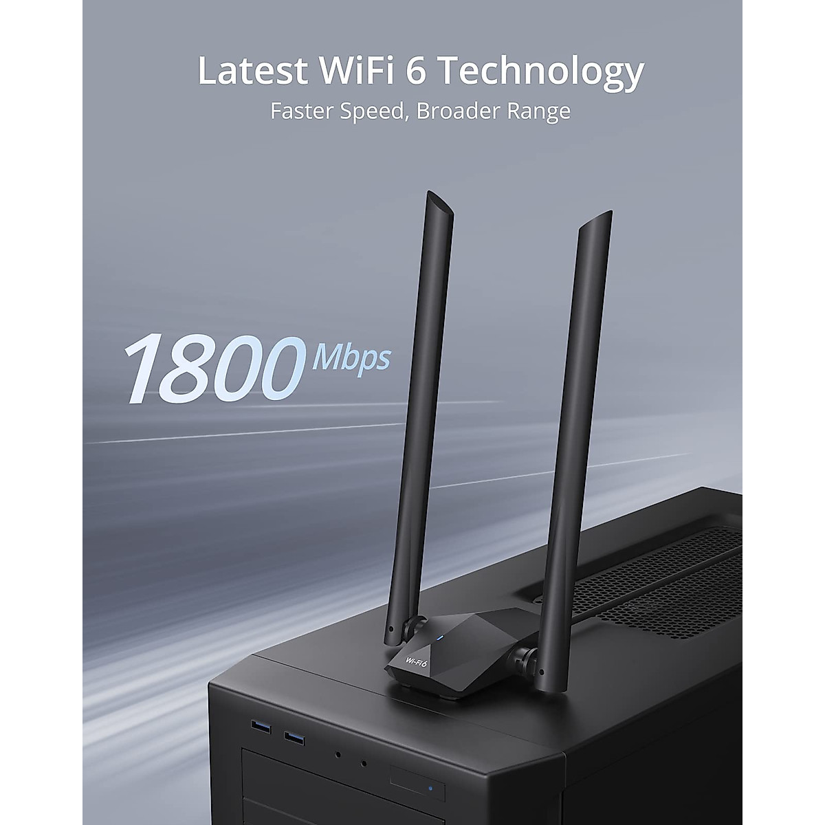 BrosTrend AX1800 USB WiFi 6 Adapter for Long Range and AC1200 Wireless USB WiFi Network Adapter for Laptop, Desktop PC