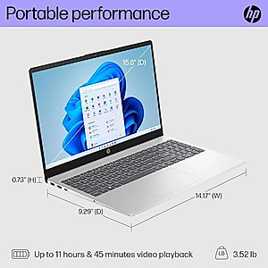 HP Flagship 15.6 HD Laptop Computer, Intel Quad-Core Pentium N200 (Beat N6000), 8GB RAM, 128GB SSD, WiFi, Webcam, Fast Charge, HDMI, 1 Year Microsoft Office 365, Win 11, w/GM Accessory, Silver