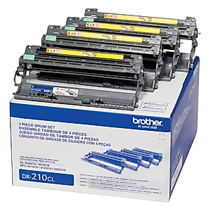 Brother DR-210CL Four Drums - 1 Black, 1 Cyan, 1 Magenta, 1 Yellow - Retail Packaging - DR210CL
