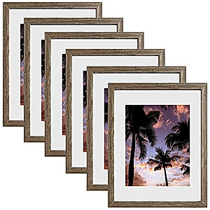 SESEAT 11x14 Picture Frames Display Pictures 8x10 With mat or 11x14 Prints Without Mat,Wall Mounting, Grey, 6PCS
