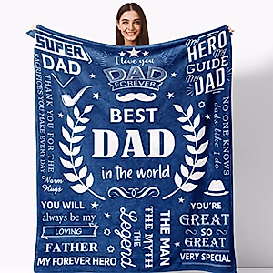 Henazin Gifts For Dad, Fathers Day Blankets For Dad, Dad Birthday Gift, Dad Gifts, Dad Throw Blanket 50"X60", Best Gift For Dad, Best Dad Ever Gifts, Dad Gifts From Daughter, Father Gifts, Daddy Gifts