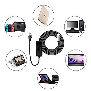 Moyina USB3.0 to RJ45 Gigabit Ethernet Network Cable for Switch, Router, Gateway, Modem with MacBook,Windows, Chromebook,Surface Pro, Linux