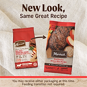 Merrick Healthy Grains Premium Adult Dry Dog Food, Wholesome And Natural Kibble With Beef And Brown Rice - 4.0 lb. Bag
