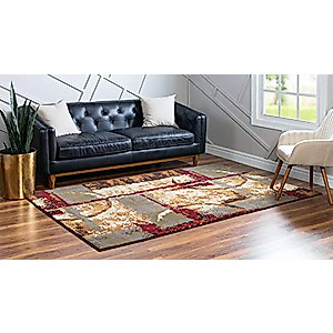 Unique Loom Barista Collection Modern, Abstract, Urban, Geometric, Distressed, Rustic, Warm Colors Area Rug, 10 ft x 14 ft, Multi/Beige
