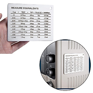 Magnetic Kitchen Conversion Chart Endurance Stainless Steel Refrigerator Magnet Magnetic Kitchen Measurement Conversion Chart for Cups Tablespoons Teaspoons Fluid Oz Milliliters