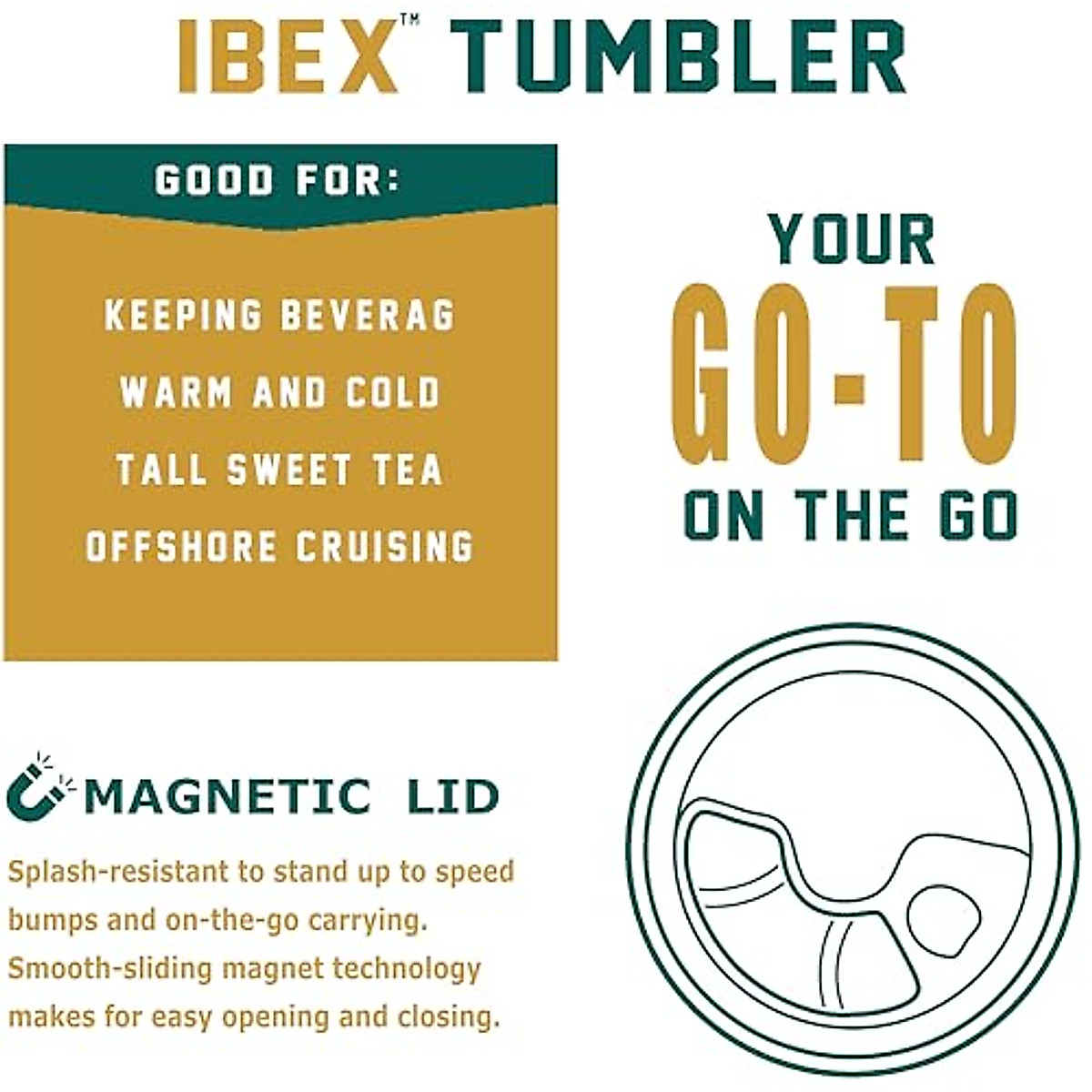 iBEX Tumbler 20 oz Stainless Steel Vacuum Insulated Tumbler With Magnetic Slider Lid (Grey)