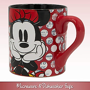Silver Buffalo Disney Minnie Mouse Rock the Dots Ceramic Mug, 14 Ounces
