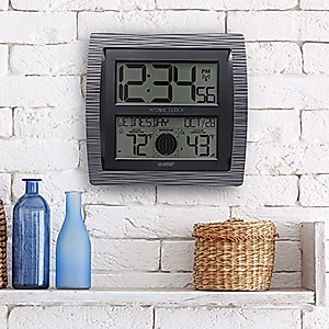 La Crosse Technology BBB86118-INT Curved Atomic Digital Clock with Moon Phase & Temperature