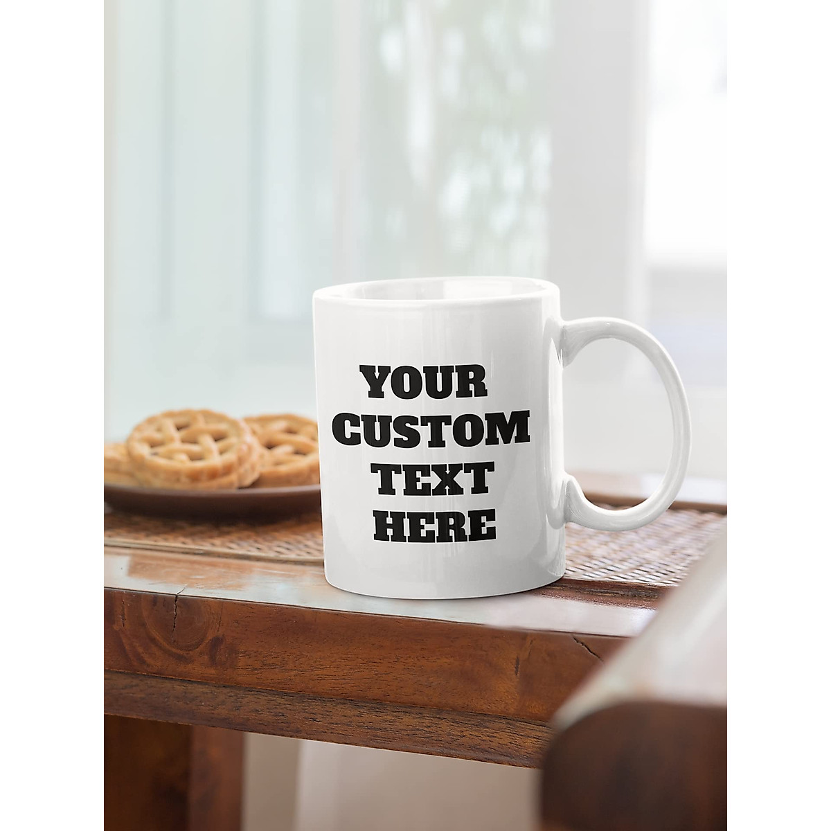 Customized Mugs with Personalized Custom Words, Text, or Names White Ceramic 11 Oz Coffee Mug, Customizable Coffee Cups for Your Most Funny Designs Welcome Add Your Own Text Pick Your Font