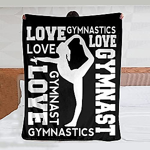 Love Gymnastics Gymnast Throw Blanket Warm Ultra-Soft Micro Fleece Blanket for Bed Couch Living Room Decoration