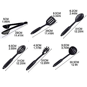 6 Pieces Ergonomic Kitchen Tool Set Multifunctional Dishwasher Cooking Utensils Slotted Spoon Server Food Clip Ergonomic Handles Kitchen Utensils Set