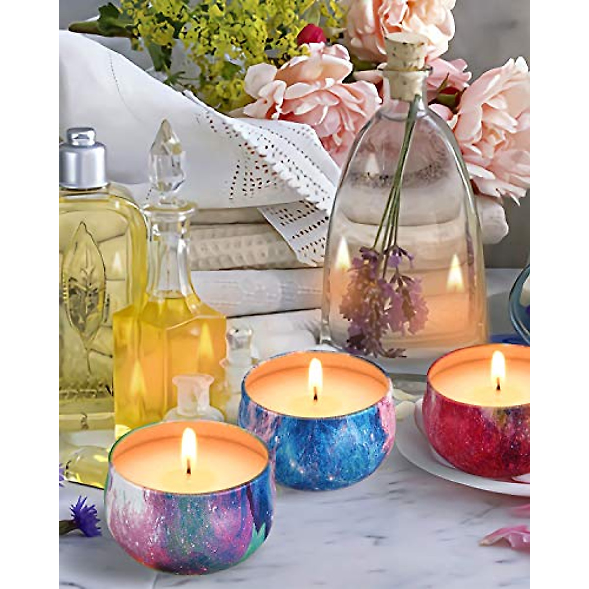 Scented Candles Gift Set,9 x 2.2 Oz Natural Soy Wax Candles Gifts for Women,9 Essential Oil Fragrances,Aromatherapy for Stress Relief,Gift Set for All Occasions,15 Hours Burn Time, 9 Pack