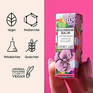 Winky Lux Rainbow pH Tinted Lip Balm, Hydrating Lip Balm, Cherry Pink Tint With Vitamin E and Jojoba Oil to Moisturizer Lips, Vegan & Cruelty Free