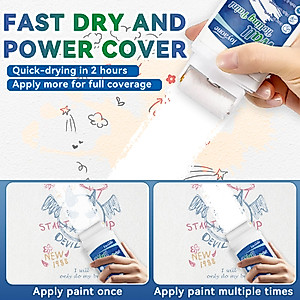 White Paint for Wall, Portable Integrated Paint Roller, Easy to Apply Small Drywall Repair Kit, Fast-Drying White Paint, Water-Based Wall Paint Touch Up (XGS-1Pack)