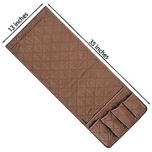 MDSTOP 5 Pockets Remote Control Holder, Magazine Rack, Space Saver Organizer, Draped Over Sofa, Couch, Recliner Armrest(Coffee)