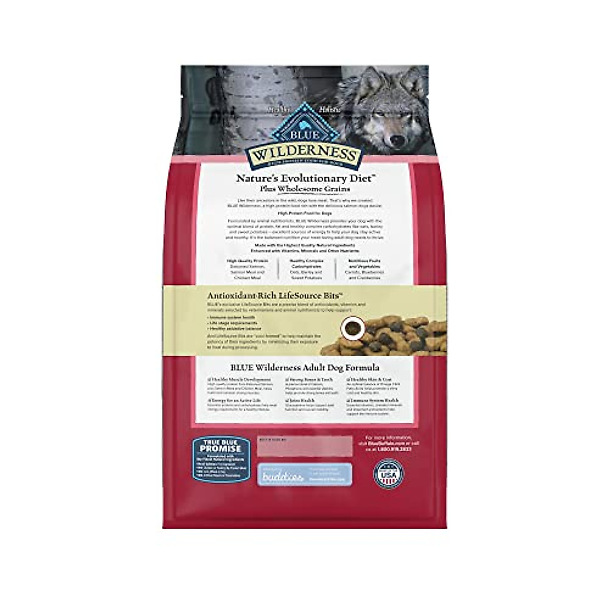 Blue Buffalo Wilderness High Protein Natural Adult Dry Dog Food Plus Wholesome Grains, Salmon 4.5-lb