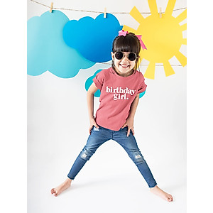 Birthday Girl Shirt Outfit Year Old Kids for Toddler 1st 2nd 3rd 4th 5th 6th 7th (Mauve, 12 Months)