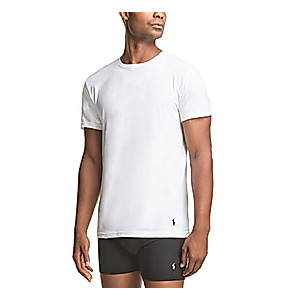 POLO RALPH LAUREN Men's Classic Stretch Crew Tee Big & Tall, White/Cruise Navy, 3X