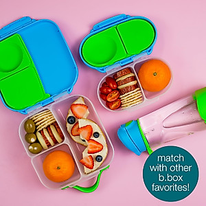 b.box Snackbox for Toddlers, Kids | Mini bento box, Lunch box | Leak Proof, 2 Compartments | BPA free, Dishwasher safe, Freezer safe (Strawberry Shake, 12 fl oz capacity)