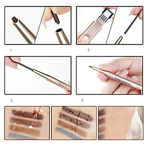 Waterproof Automatic Eyebrow Pencil Pen Kit For Perfect Eyebrow Quick Eyebrow Makeup With Eyebrow Brush Stencils Pencil Lead Tools