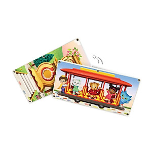 CreateOn Daniel Tiger’s Neighborhood: Neighborhood Trolley Magnetic Tiles Structure Set, Building Toys for Kids, Educational Stem & Montessori Tools for Ages 3+, 15 Pieces