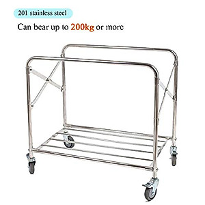 Commercial Laundry Cart Heavy Duty Folding Cleaning Hotel Linen Cart Maximum Load 200kg Stainless Steel Oxford Cloth Bags 4 Rubber Silent Wheels Hotel Laundry Hospital