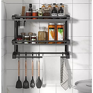 15.7inch Stainless steel Towel Holder Wall-mounted Multifunction Storage Rack Strong Load-bearing Rustproof Kitchen Organizer Bathroom Shelf,bathroom organizers and storage (single layer)