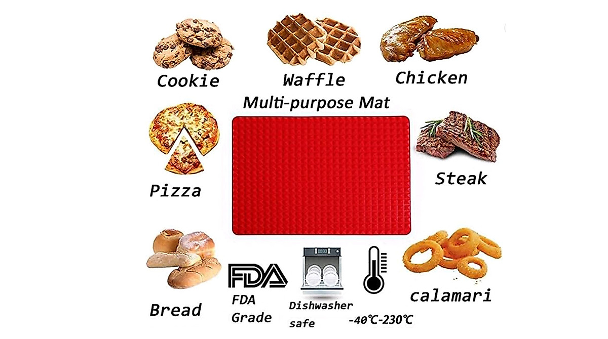 Buy Non-Stick Silicone Baking Mats - Pyramid Retainer 2 Pack