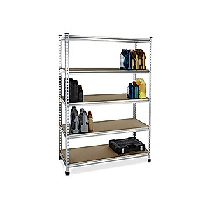 Amazon Basics Heavy Duty Storage Shelving Unit - Double Post, 60 x 24 x 78 Inch, High-Grade Aluminum & Medium Duty Storage Shelving Double Post Press Board Shelf, 48 x 18 x 72 Inch, Aluminum