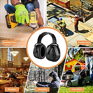 ProCase Noise Reduction Ear Muffs, NRR 28dB Shooters Hearing Protection Headphones Bundle with SNR 36dB Noise Cancelling Ear Defenders Muff for Adults Kids Shooter Shooting Range Construction