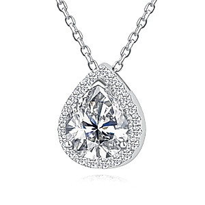 Cremation Jewelry for Women 925 Sterling Silver Teardrop CZ Urn Ashes Necklace Jewelry Memorial Keepsake (Teardrop-shaped)