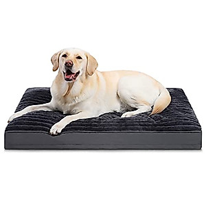 Large Dog Bed Washable with Removable Cover Waterproof, Dog Crate Beds for XL Large Medium Small Dogs Cats, Soft Flannel Pet Beds Anti-Slip Kennel Pad 36 inch
