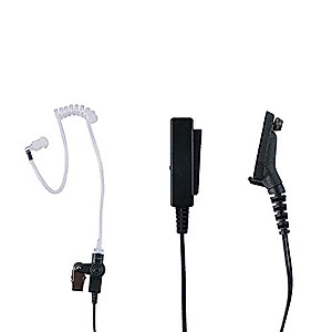 Caroo XPR 7550 Earpiece, 2 Wire Surveillance Kit Headset with One Pair Medium Earmolds for APX4000 6000 7000 8000 XPR6350 6550 6580 7350 7350e 7380 7550e 7580 7580e Two Way Radio Walkie Talkie