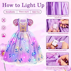 Meland Princess Dresses for Girls - Light Up Princess Costume for Little Girls, Halloween Costumes for Girls Toddler Age 3-8