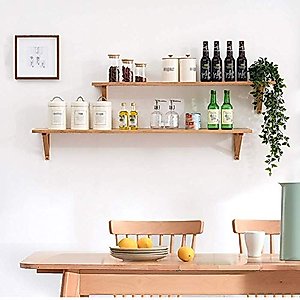 PIBM Stylish Simplicity Shelf Wall Mounted Floating Rack Shelves Storage Shelf Simple Modern Triangle Fixed Wear Resistant Durable Bookshelf,5 Sizes, Wood Color , 40x20x8cm