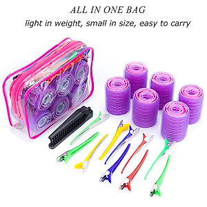 35 Self-Grip Hair Rollers for Curly Hairstyling - No Heat Blue Curlers with Clips for Long, Medium, Short Hair, Multi-sized DIY Styling Tool Set for Women, Men, and Kids