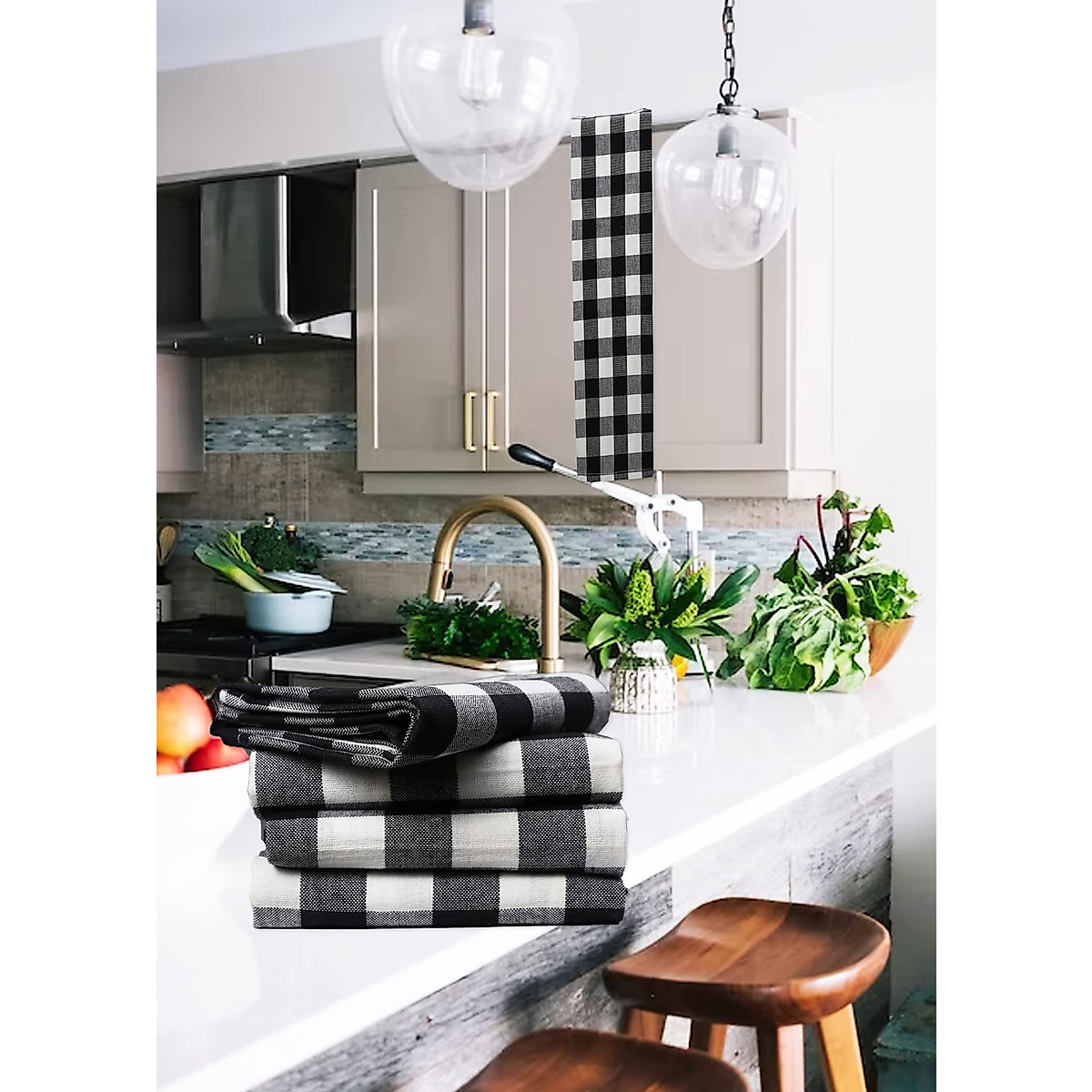 RIANGI Floral Kitchen Towels Yellow Kitchen Towels Set of 6 Yellow Dish Towels for Kitchen,Yellow Kitchen Decor 100% Cotton Size 20x28 Inches - Now Designs Kitchen Towels