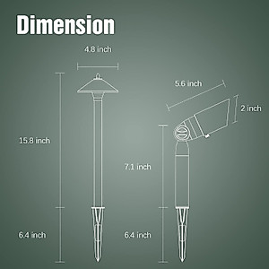 Malibu Landscape Lighting Kit with 150W Low Voltage Outdoor Transformer & 12V Halogen 6PK 10W Bronze Pathway Lights & 4PK Metal 20W Flooding Lights/Spotlights Warm White & 75Feet #16 Wire for Patio